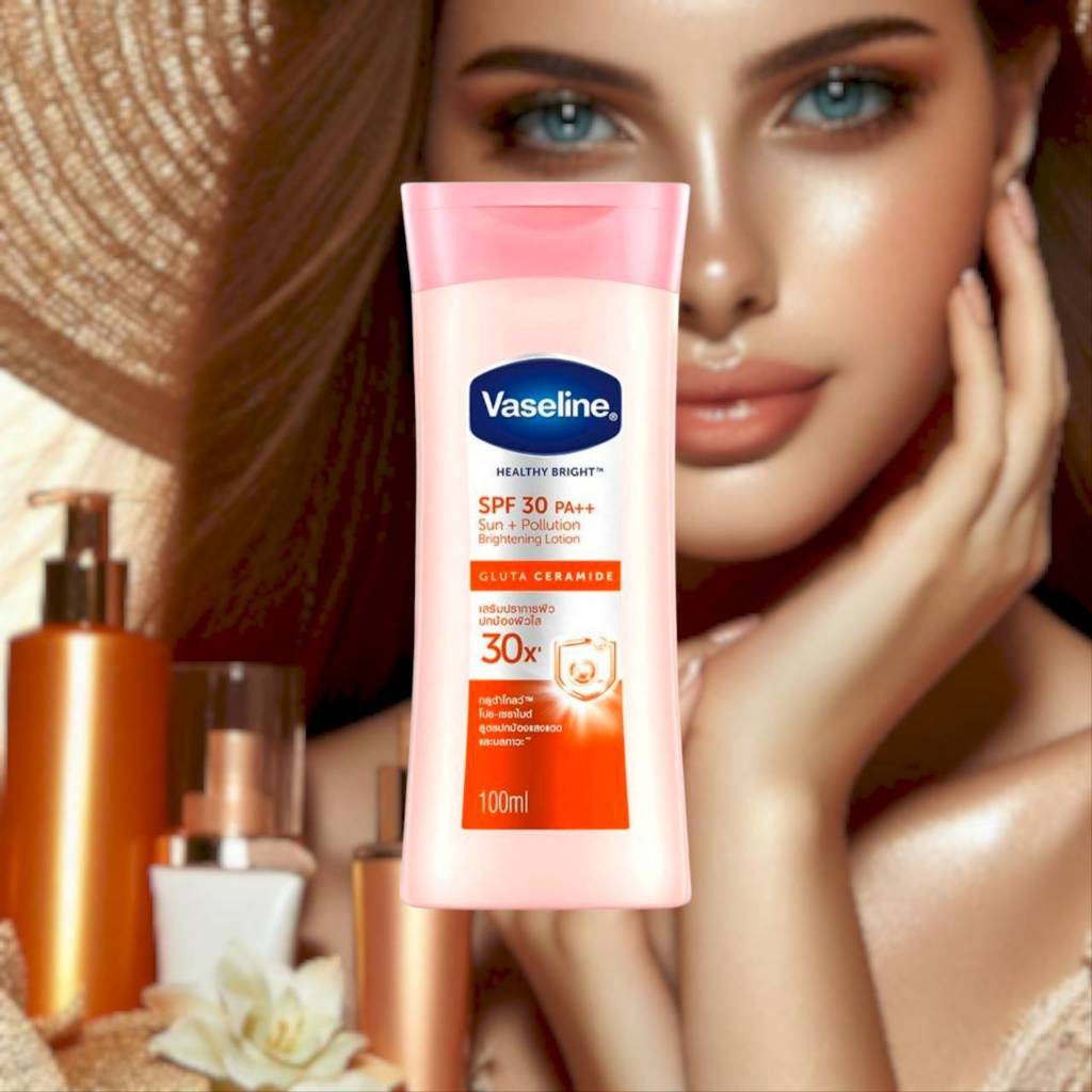 โลชั่นวาสลีนเฮลธี้ไบรท์ SPF30 100 มล. Vaseline Healthy Bright Gluta Ceramide | Shopee Thailand