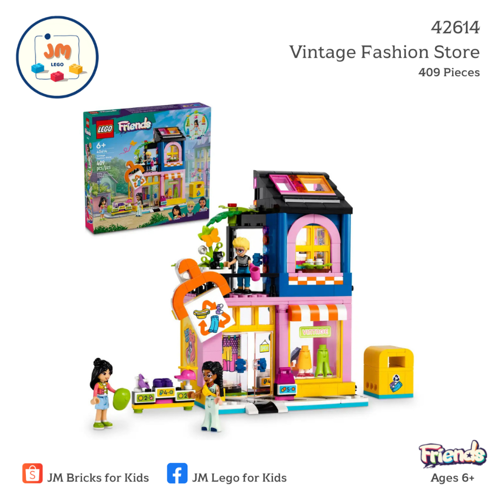 LEGO Friends 42614 Vintage Fashion Store (409 Pieces) สำหรับเด็กอายุ 6 ...