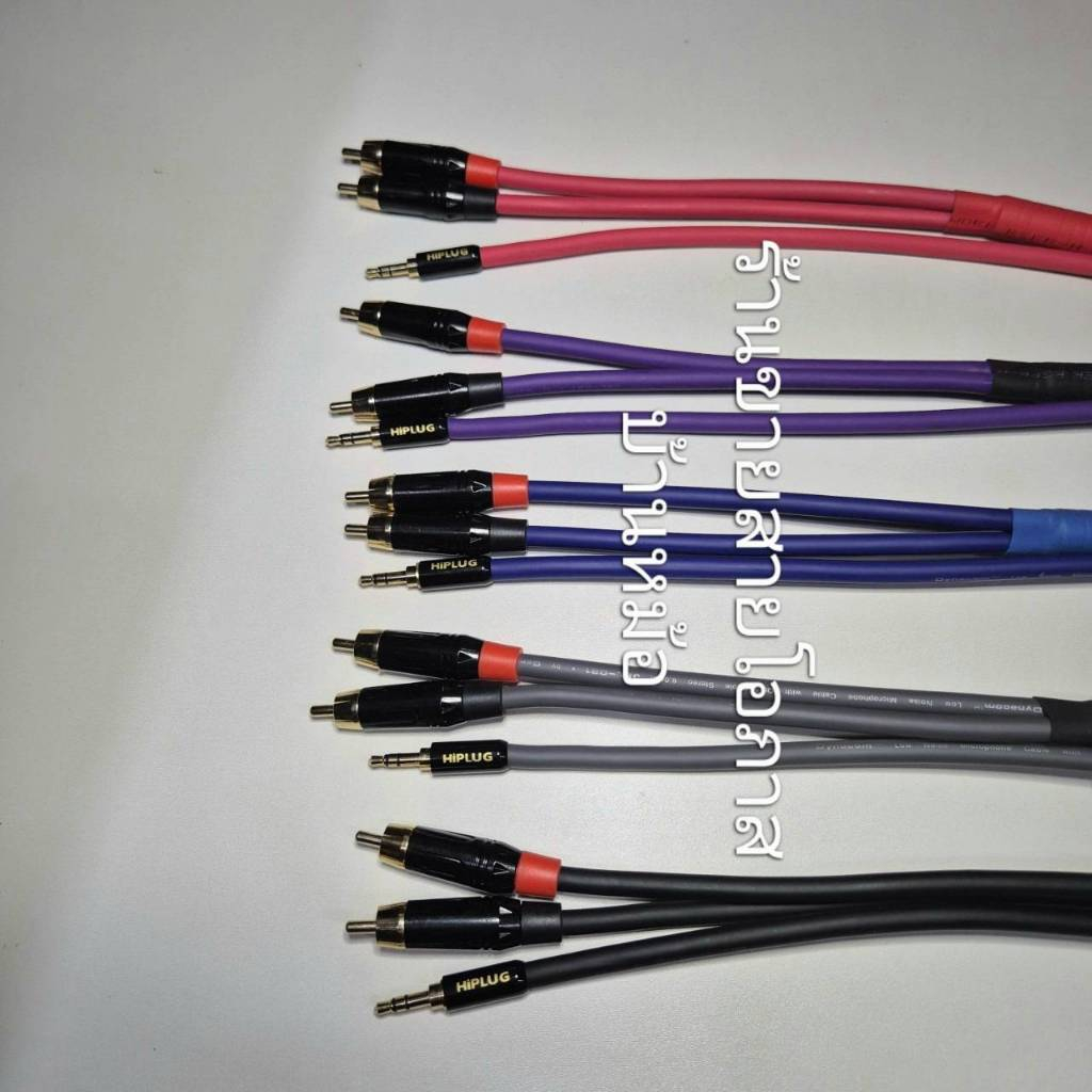 สายสัญญาณเสียง Aux3.5mm ผู้ to 2Rca สายสัญญาณเสียงAuxเข้า1ออก2 ทองแดงแท้Dynacomหัวแจ็คlidgeยาว1 ...