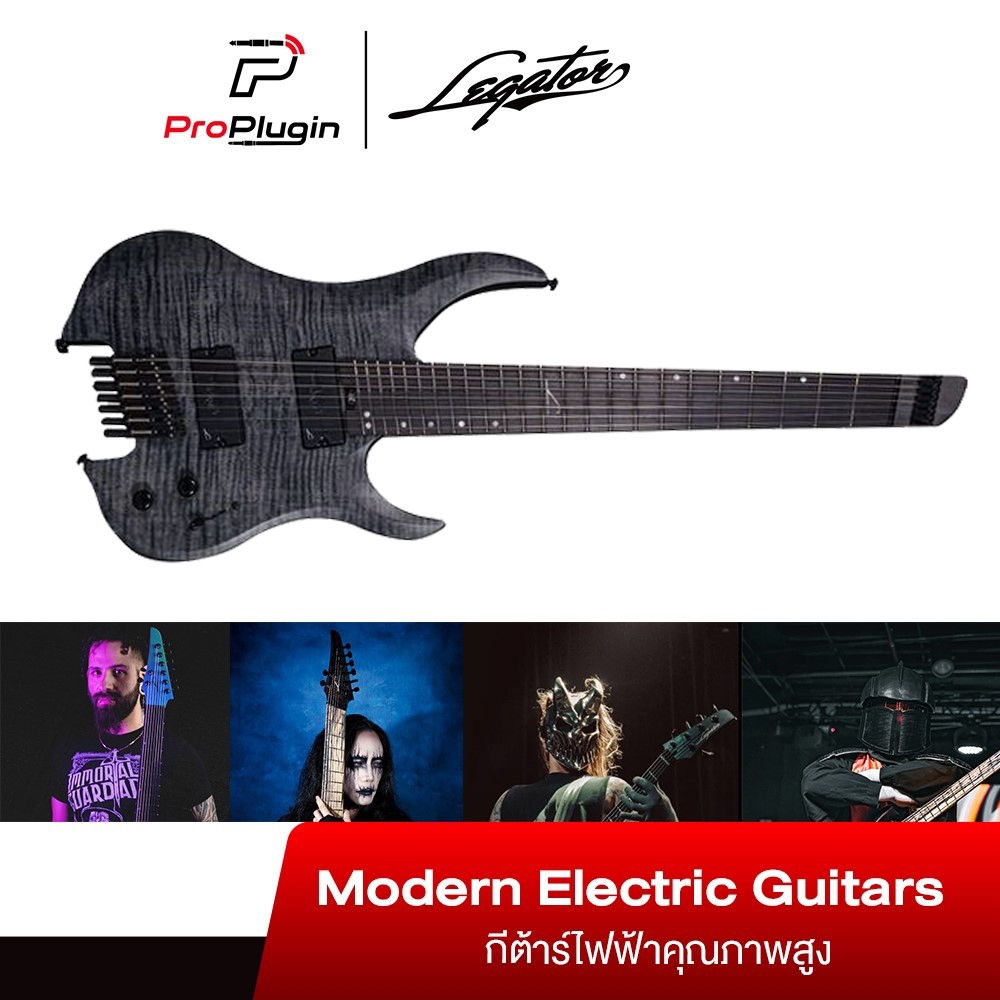 Legator G7FSS Black 7-String Headless Multiscale Electric Guitar ...