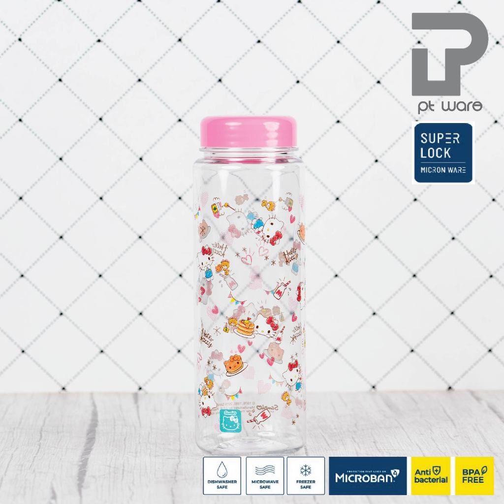 Superlock Micronware กระบอกน้ำ ขวดน้ำพลาสติก ขวดใส่น้ำลายคิตตี้ ขวดน้ำ ลายลิขสิทธิ์แท้ Hello ...