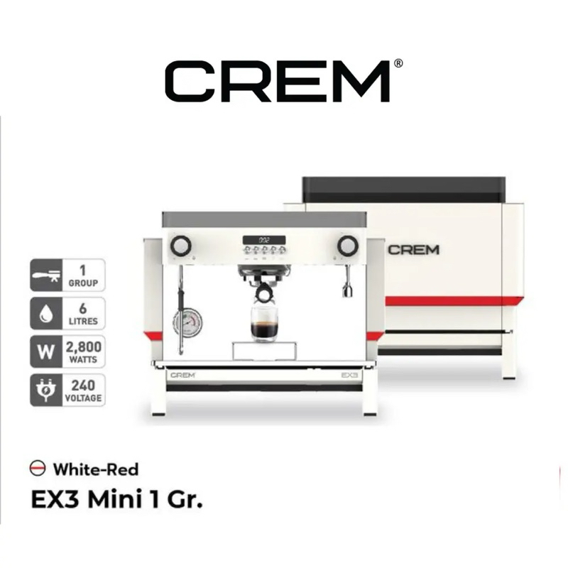 เครื่องชงกาแฟ Crem mod. EX3 1G Display Knob(White-Red) | Shopee Thailand