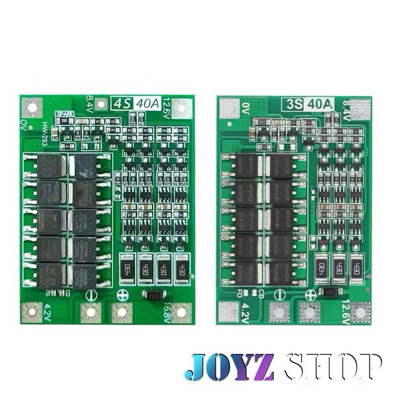 BMS (3S 40A 12.6V) (4S 40A 14.8V) บอร์ดป้องกันแบตเตอรี่ 18650 Lithium ...