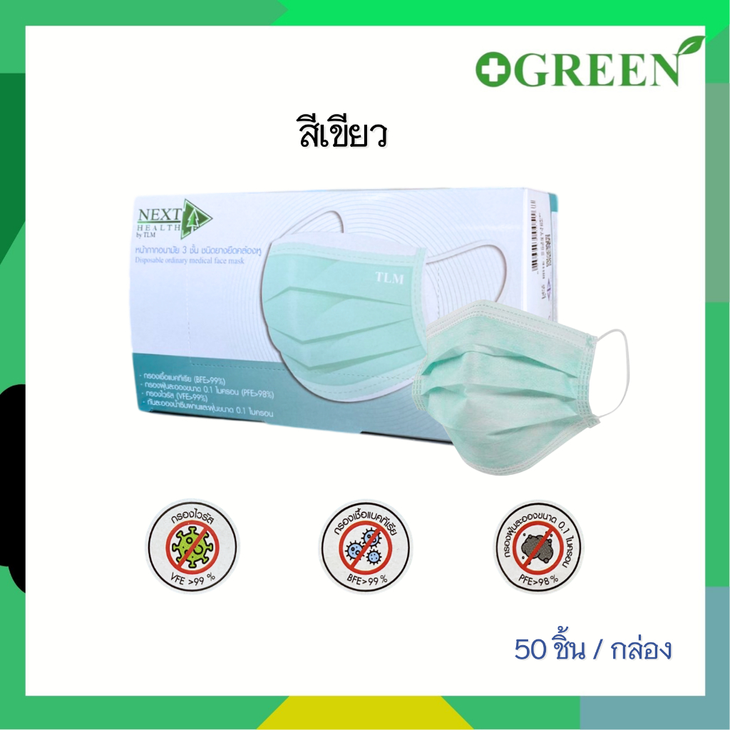 TLM NEXT HEALTH MASK หน้ากากอยามัย เกรดการแพทย์ ปิดจมูก 3 ชั้น มี ...