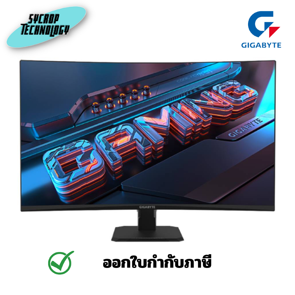 Gigabyte รุ่น GS32QC ขนาด 31.5 นิ้ว Gaming Monitor (VA 165Hz Curved) จอ ...
