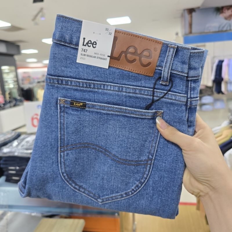 กางเกงยีนส์ ผู้ชาย Lee ทรงกระบอกเล็ก[ZED] ผ้ายืด สีฟอกเฟดสวยๆ เอวกลาง ...