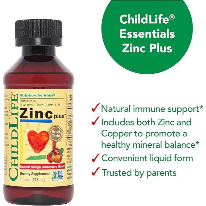 ChildLife Essentials, Essentials, Zinc Plus, Natural Mango Strawberry ...