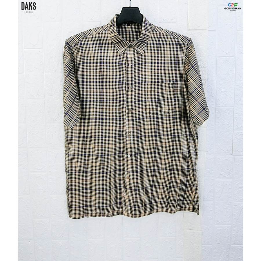 DAKS LONDON แท้ อก44 เสื้อเชิ๊ตแขนสั้นลายสก๊อตคลาสสิก | Shopee Thailand