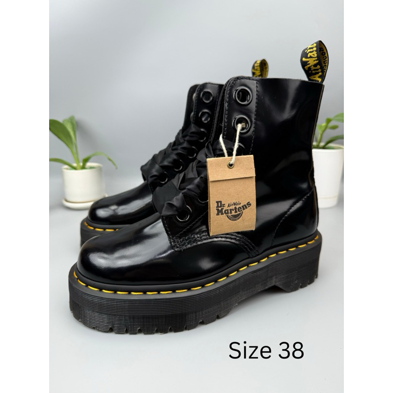 Sz.38 Dr.Martens Molley BlackSmooth สภาพมือ1พร้อมป้ายขาดกล่องของแท้100% ...