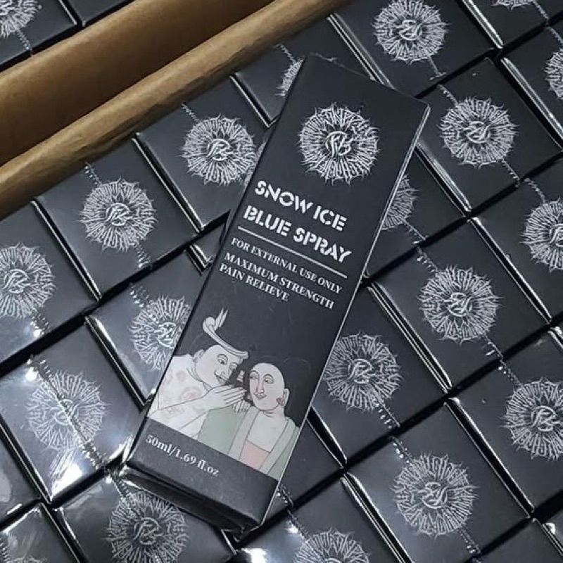 SNOW ICE BLUE SPRAY 1.69 oz สเปรย์ช่วยบรรเทาแสบและ ลดความเจ็บ | Shopee ...
