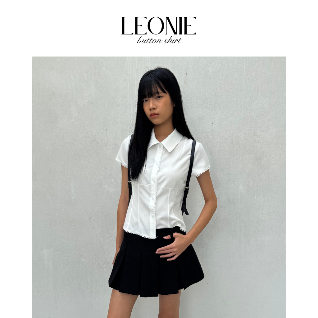 KINDARARE - Leonie button shirt (เชิ้ตเข้ารูปพอดีตัว พร้อมส่ง) | Shopee Thailand
