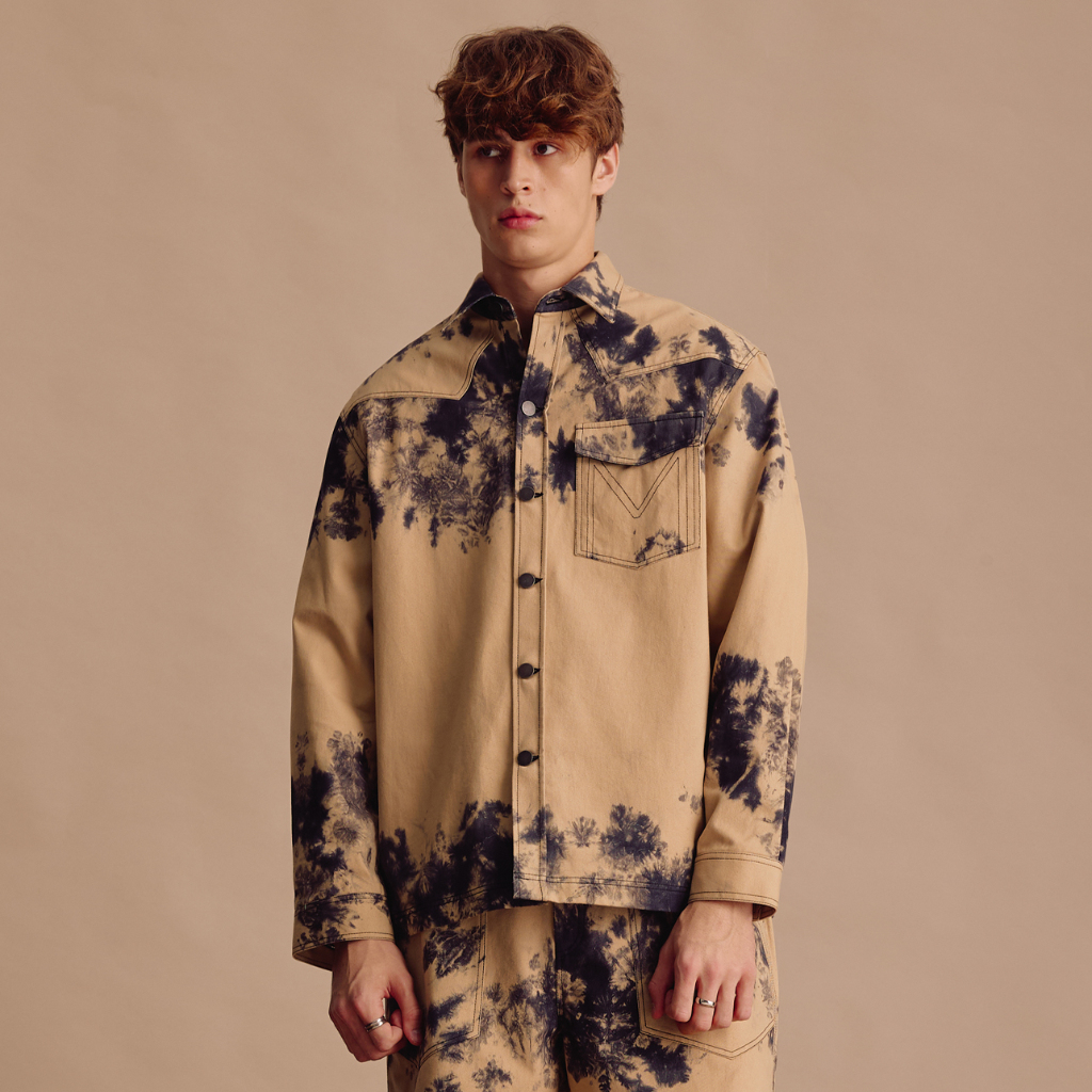 [MOO 3/25] Tie-Dye Wild Shirt เสื้อเชิ้ตแขนยาว แต่งดีเทลกุ๊นYoke ...
