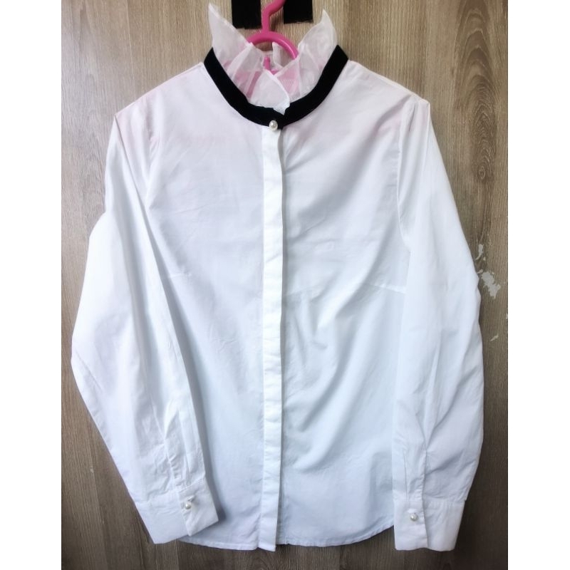 F792เสื้อคอจีนแต่งผ้าย่นตาข่าย | Shopee Thailand