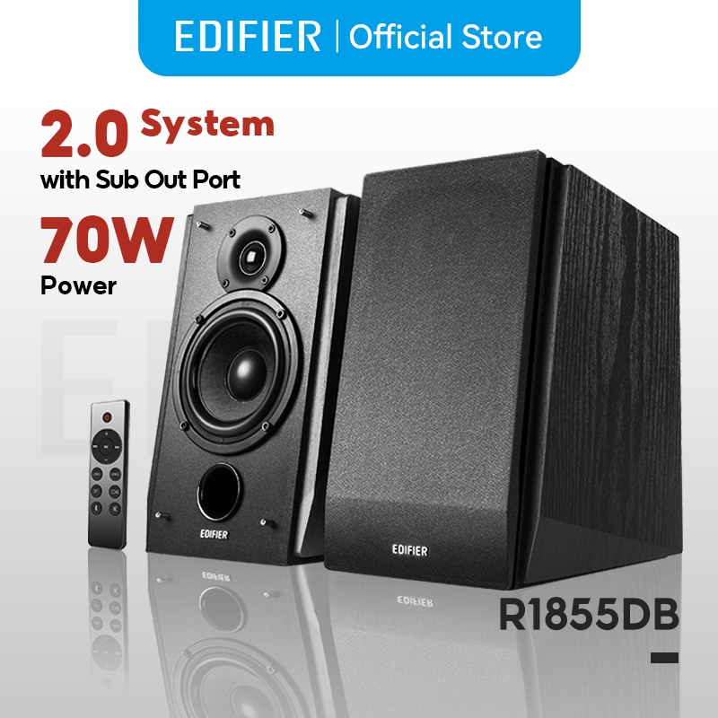 Edifier R1855DB Active 2.0 ลำโพงบลูทูธ พร้อมพอร์ต Sub Out บลูทูธ 5.1 ...