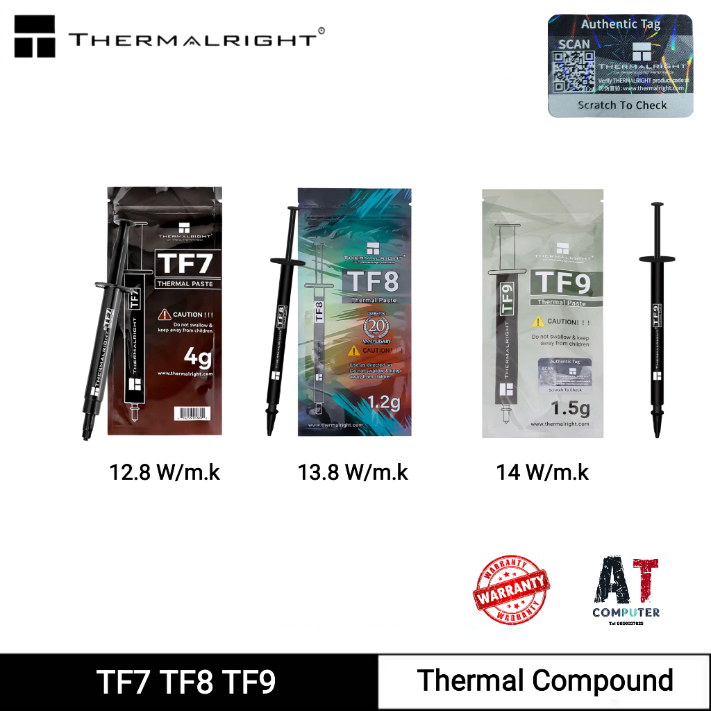 ซิลิโคนระบายความร้อน Thermalright TF7 TF8 TF9 Thermal Compound สําหรับคอมพิวเตอร์ โน้ตบุ๊ก ...