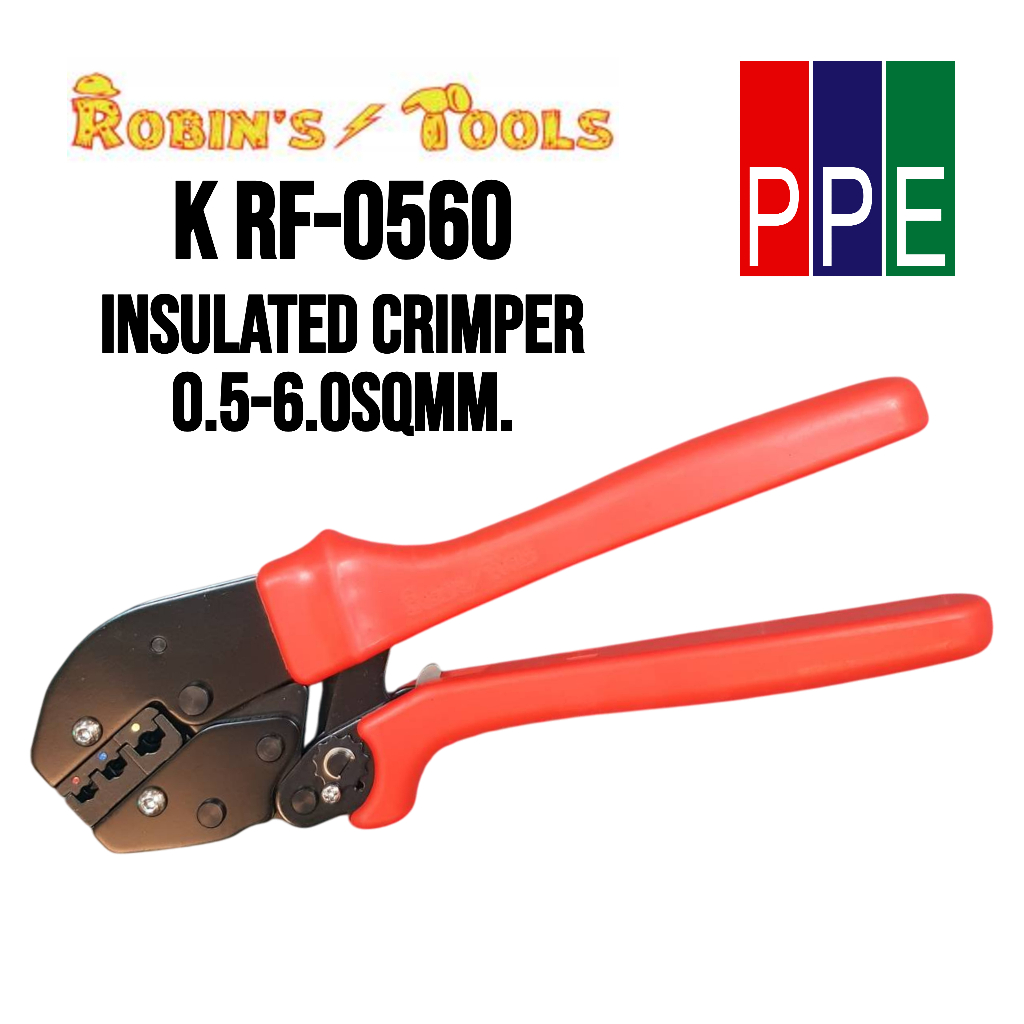 K RF-0560 [Robin's tool] คีมย้ำหางปลาหุ้มฉนวน 0.5-6 sqmm. Insulated Crimping Tool | Shopee Thailand