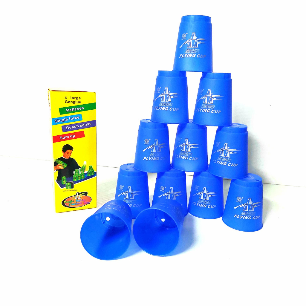 Magic flying stacked cup ถ้วย สะแต๊ก 12 ใบ ตรงปก ฝึกสมาธิเด็กๆ เล่นคน ...