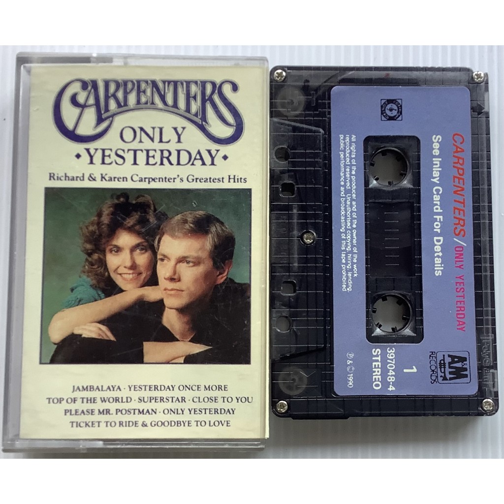 Cassette Tape เทปคาสเซ็ตเพลง Capenters อัลบั้ม Only Yesterday รวม 20 ...