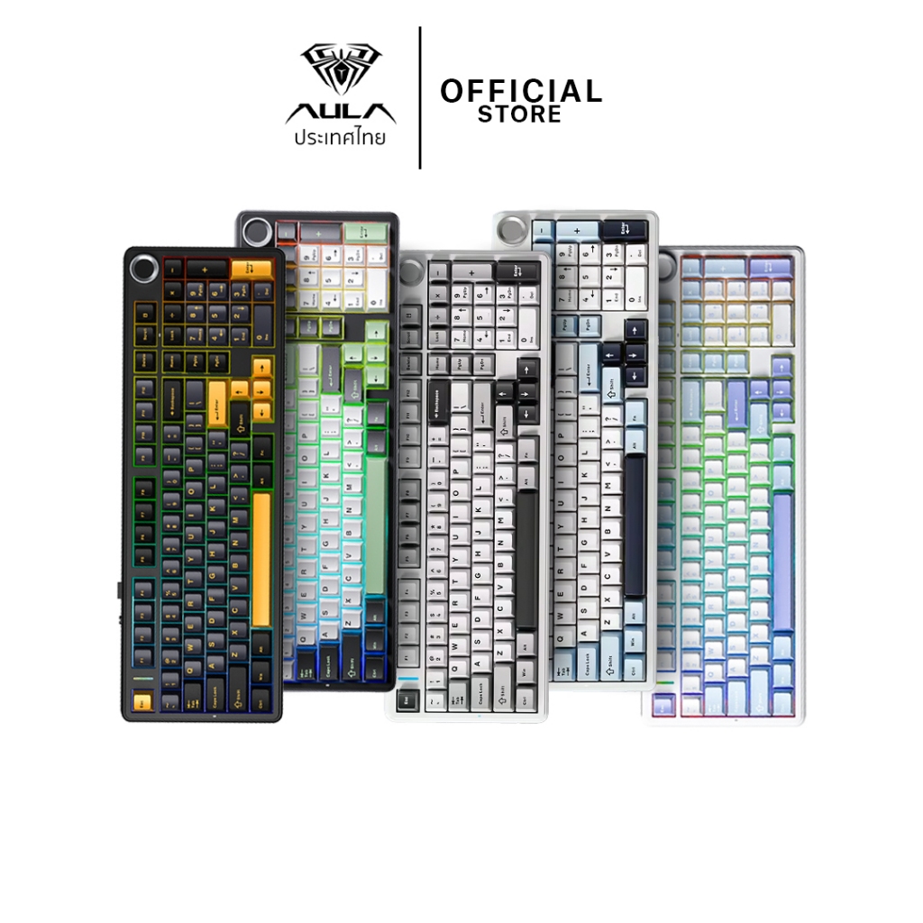 คีย์บอร์ดไร้สาย - AULA F99Pro - Gasket Mechanical Keyboard คีย์ไทย แบต 8,000mAh รับประกัน 2 ปี ...
