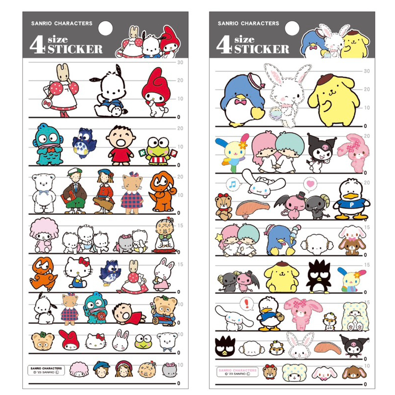 4 size sticker Sanrio, Kirby, BT21, Disney, Moomin, Pokémon , Doraemon ...