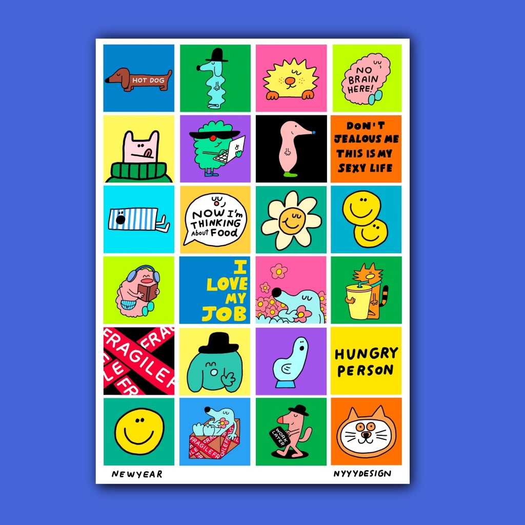 (nyyydesign) No brain Sticker Size A5 สติ้กเกอร์กันน้ำ ไม่ทิ้งคราบกาว ...