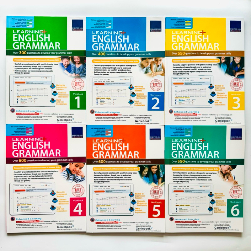 Learning English Grammar Workbook Grade 1-6 , Aged:7-12 | Shopee Thailand