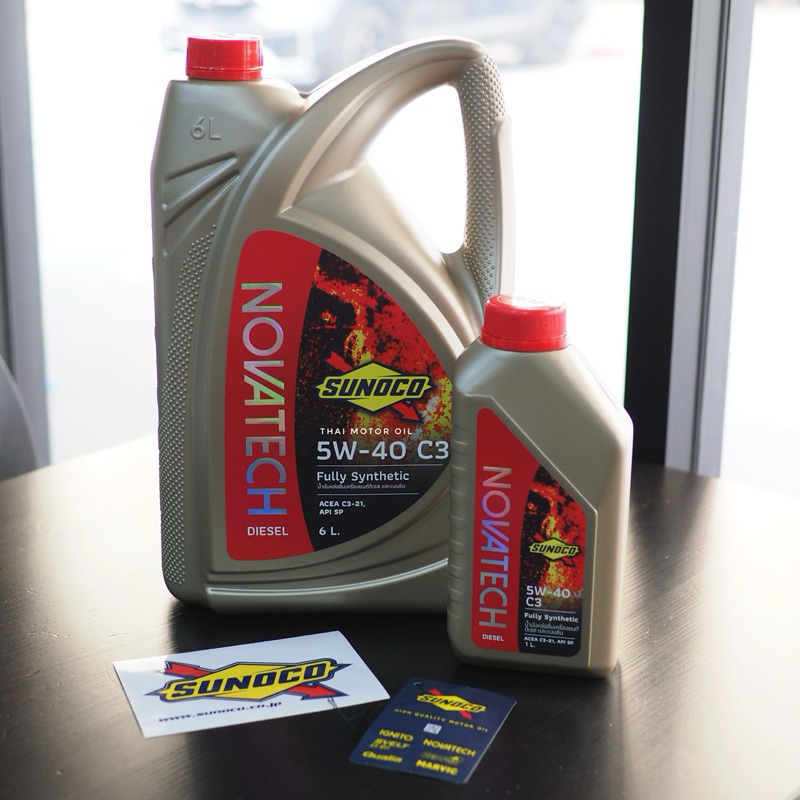 *รุ่นล่าสุด 2025 สังเคราะห์แท้ ดีเซล Sunoco Novatech Diesel 5w40 C3 Fully Synthetic ชุด 6+1 ลิตร ...