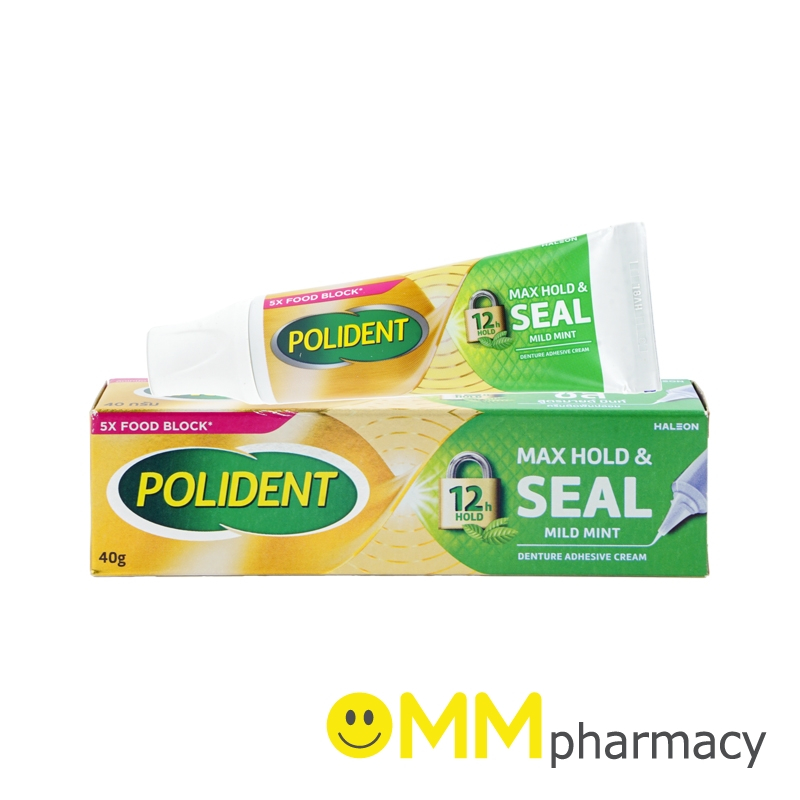 POLIDENT MAX HOLD & SEAL ครีมติดฟันปลอม 40G.(MILD MINT) | Shopee Thailand
