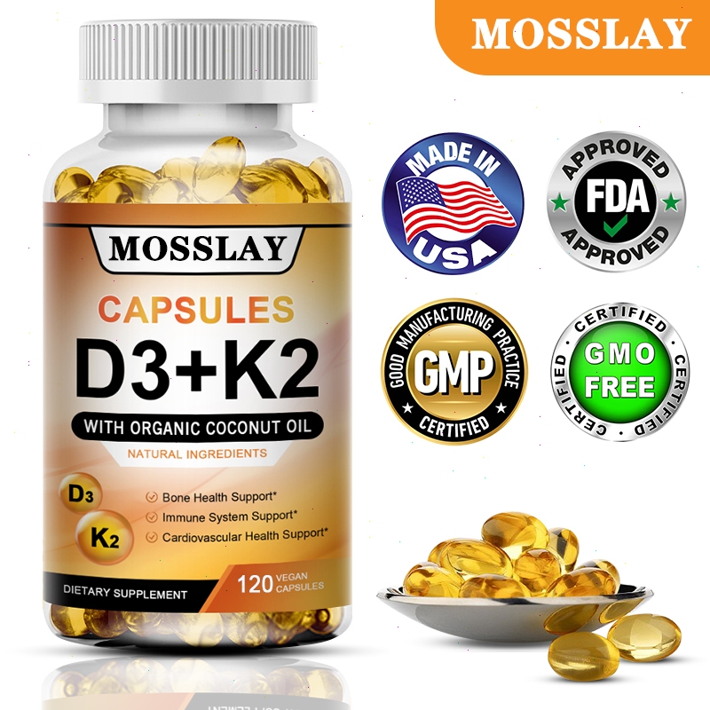Mosslay Vitamin D3 + K2 Fast Bone & Heart Health Formula ช่วยการดูดซึมและการใช้แคลเซียม เสริม ...