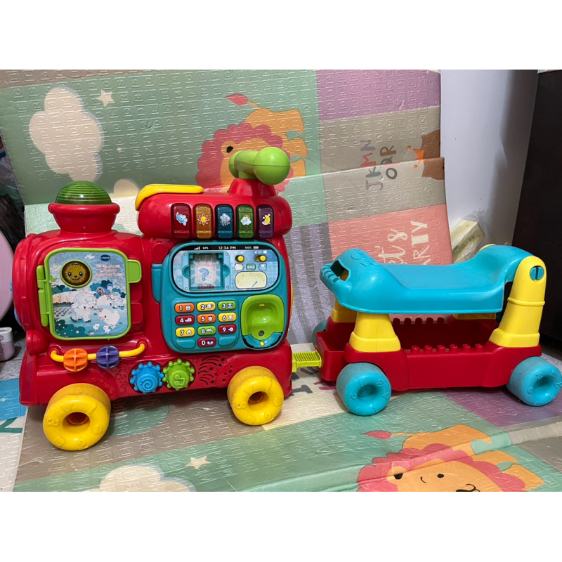 VTech train รถไฟวีเทค เป็นรถขาไถได้ ถอดพ่วงออกเป็นผลักเดินได้ ปุ่มกดได้ ...