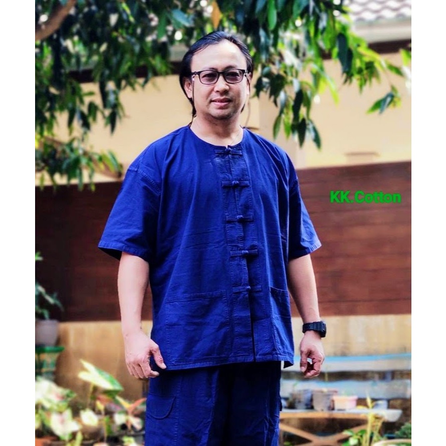 เสื้อหม้อห้อม มีให้เลือกตั้งแต่ไซส์ S-8XL, ผ้าฝ้ายย้อมครามเนื้อผ้าสีเดียวกันทั้งผืน. | Shopee ...