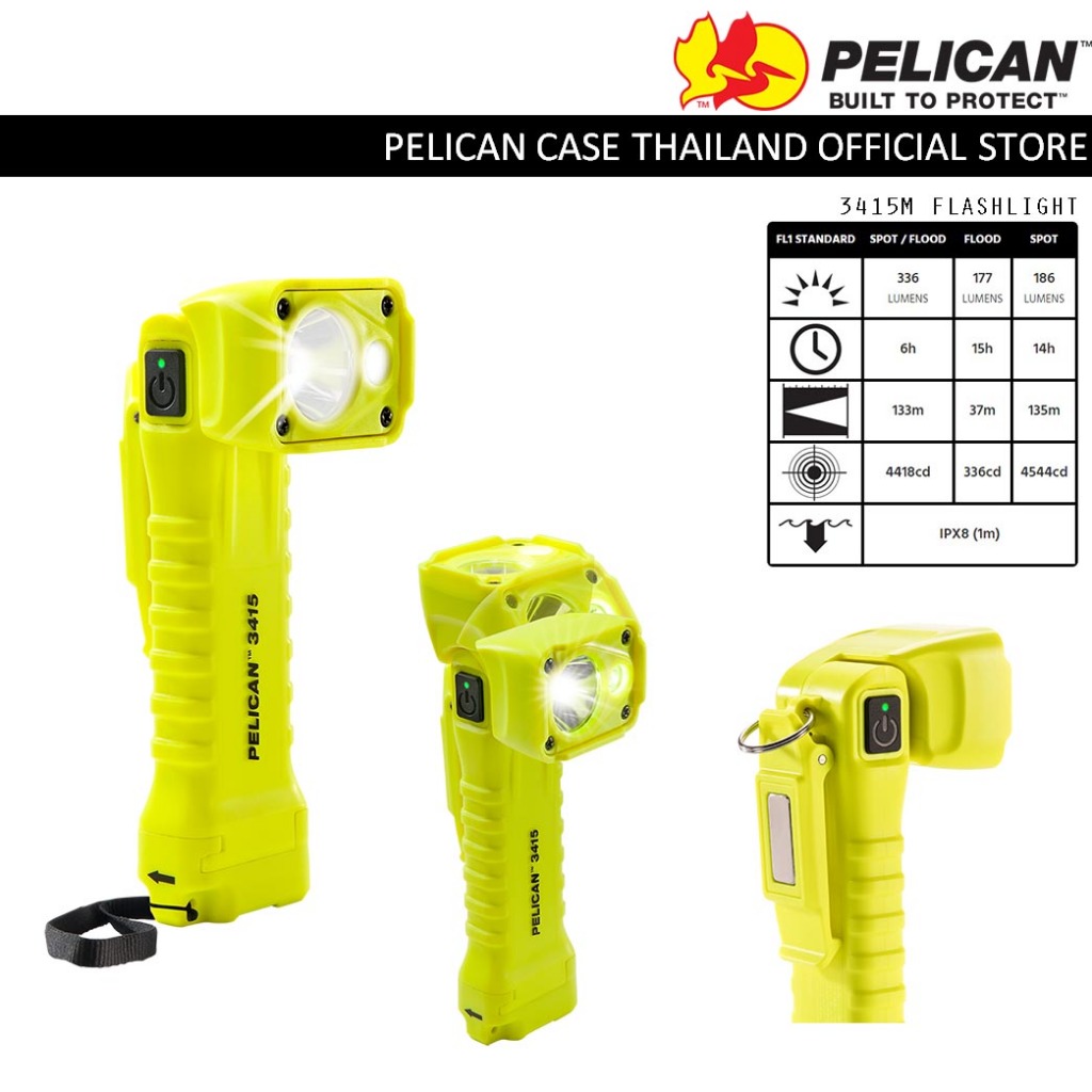 Pelican 3415M Right-Angel Flashlight ไฟฉายกันระเบิด / ไฟฉายเชฟตี้ ...
