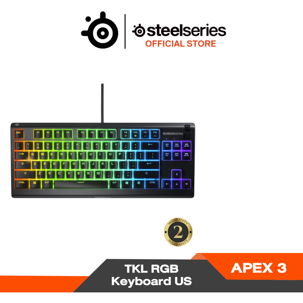 SteelSeries Apex 3 TKL RGB Gaming Keyboard คีบอร์ดเกมมิ่ง Ten Key Less ...