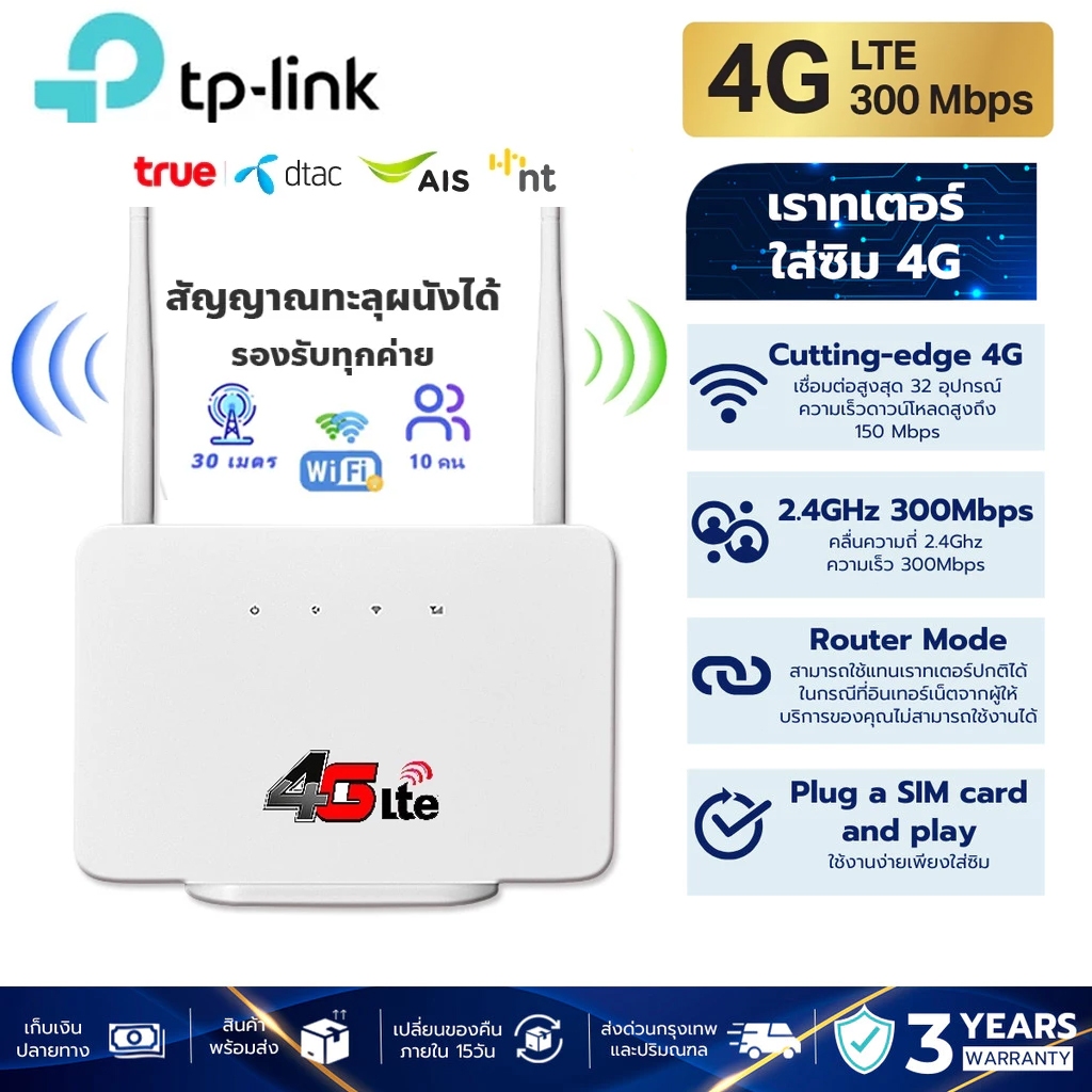4G/WIFI เร้าเตอร์ เราเตอร์ใส่ซิม Router 300Mbps Wireless Router 2.4GHz ...