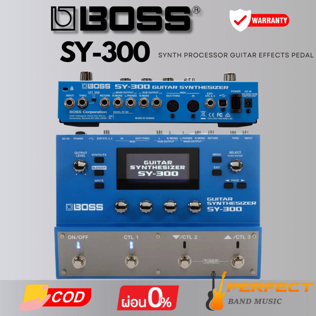 มัลติเอฟเฟคซินธิไซเซอร์ BOSS SY-300 Guitar Synth Processor Guitar Effects Pedal [ผ่อน 0% 10เดือน ...