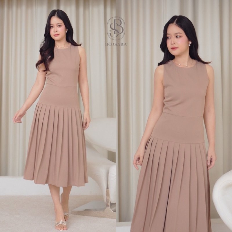 BOOSARA : Ciara Dress💘🎀 เดรสแต่งจีบกระโปรง(ต้องรีดจีบ) ชุดนี้จะใส่ทำงาน ออกงาน หรือจะใส่ดินเนอร์ ...