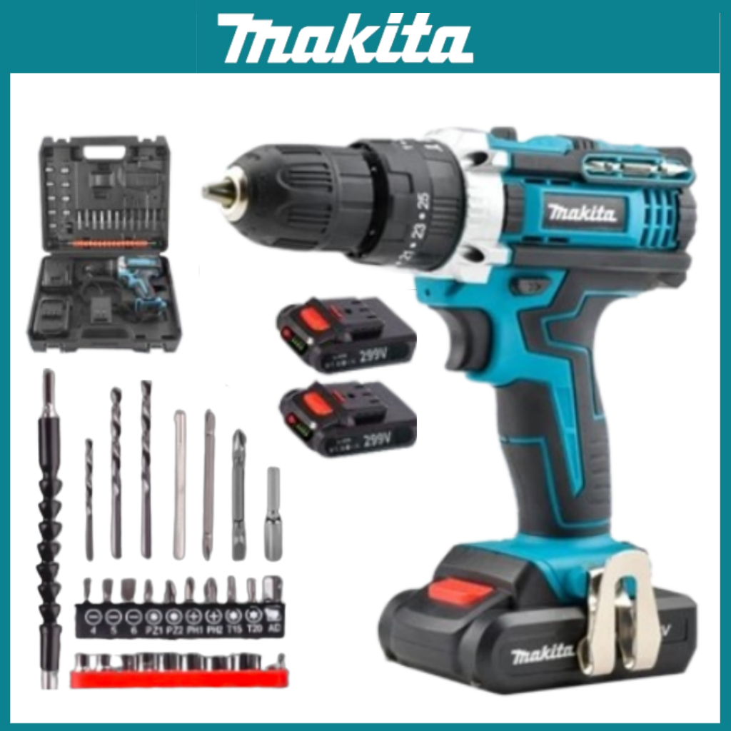 MAKITA สว่านไร้สาย สว่าน 3 ระบบ 299V มีระบบกระแทก มีระบบกระแทก Cordless Impact Drill สว่านกระแทก ...