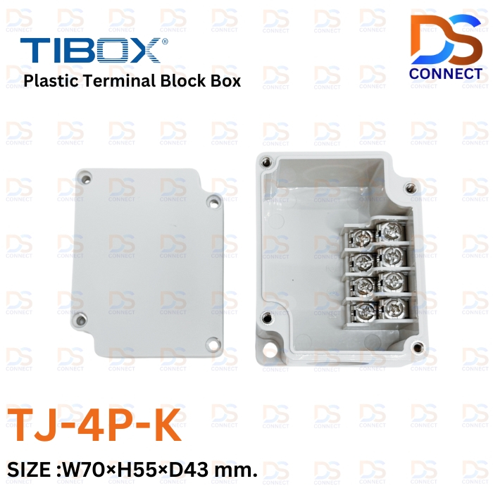 พร้อมส่ง! TIBOX TJ-4P-K Plastic Terminal Block Box กล่องพลาสติก พร้อม ...