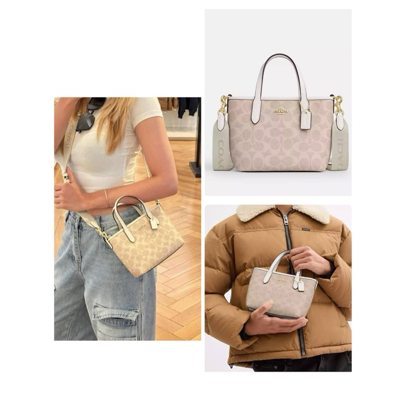 coach City Mini Tote Bag In Signature Canvas CW032 กระเป๋าสะพายข้าง ...