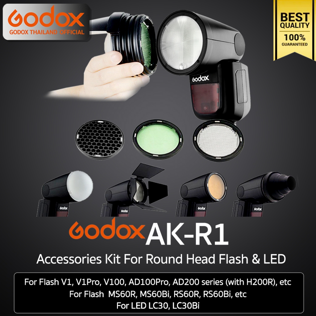 Godox AK-R1 Accessory Kit For แฟลช & LED หัวกลม V1, V1Pro, V100 ...