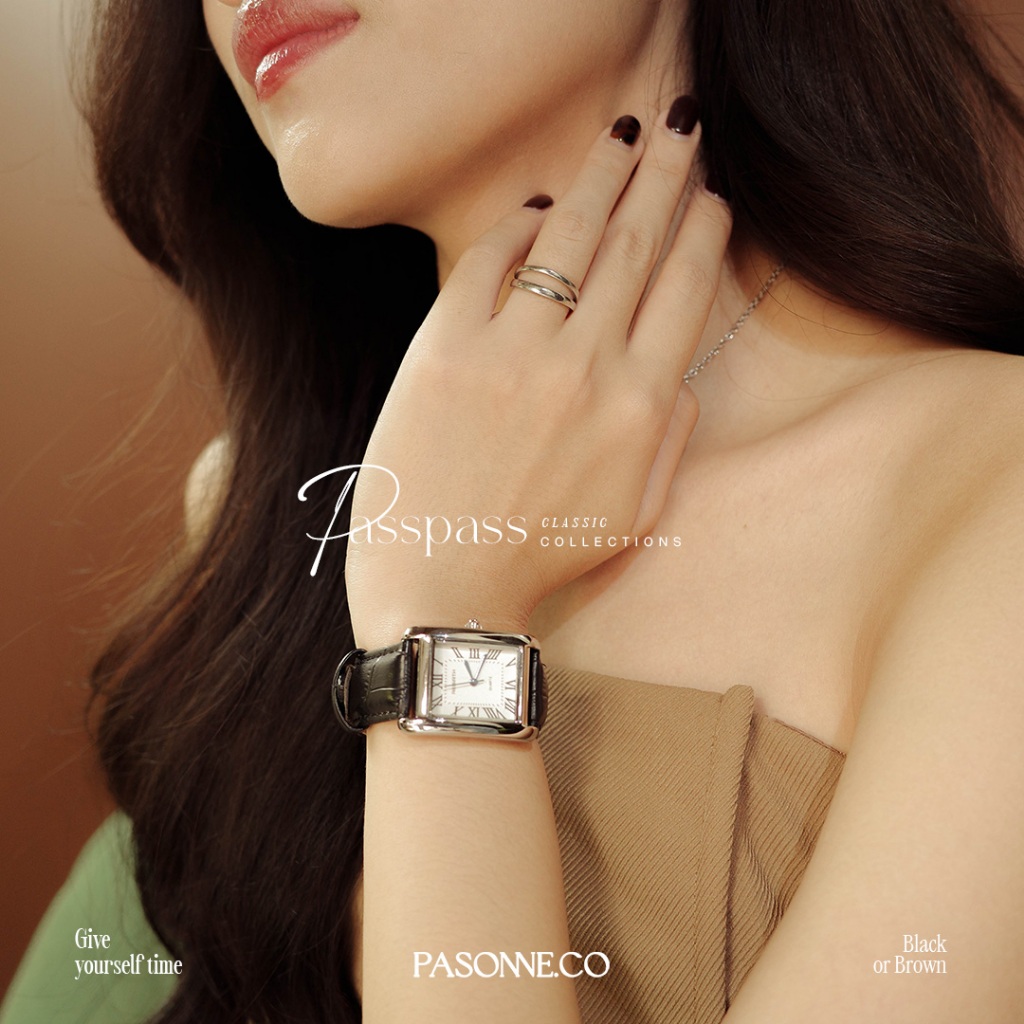 pasonne.co นาฬิกาข้อมือ รุ่น passpass สายสีดำเหมาะกับรอบข้อมือใหญ่ สายกว้างและยาว | Shopee Thailand