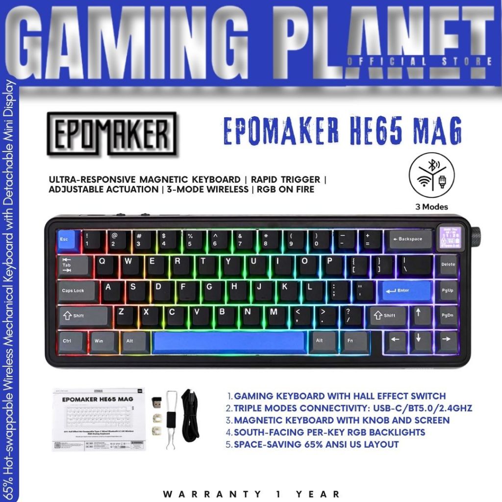 [ของแท้ 100%] EPOMAKER HE65-Mag คีย์บอร์ด Magnetic Switch | เชื่อมต่อ 3 ...