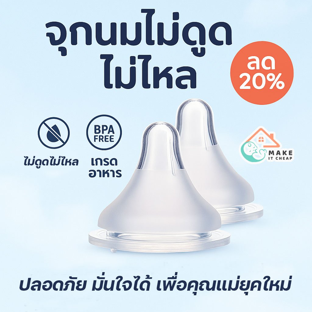 💥จุกนมคุณภาพสูง จุกนมไม่ดูดไม่ไหล คอกว้าง คอแคบ ซิลิโคนระบายอากาศ AVS | Shopee Thailand