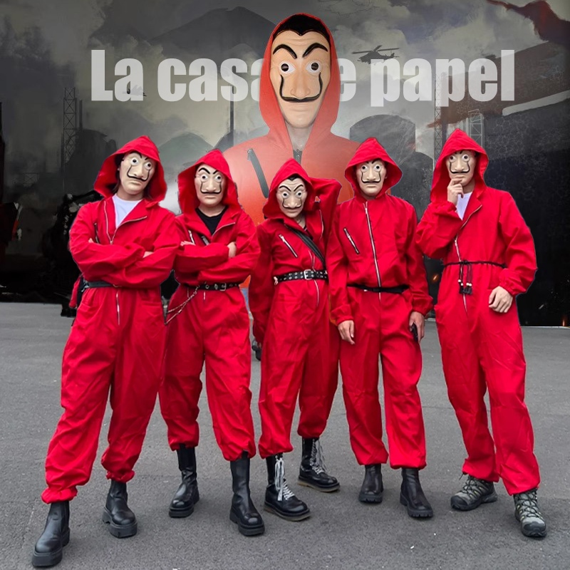 🔥🔥ชุดนักโทษ+หน้ากากฟรี La casa de papel Dali mask jump suit dali money ...