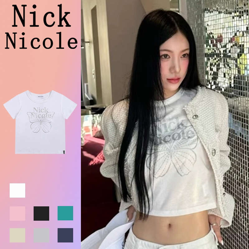 NICK NICOLE BUTTERFLY NICOLE LABEL SLIM TOP ฟรีไซส์ ผู้หญิง เสื้อยืด ...