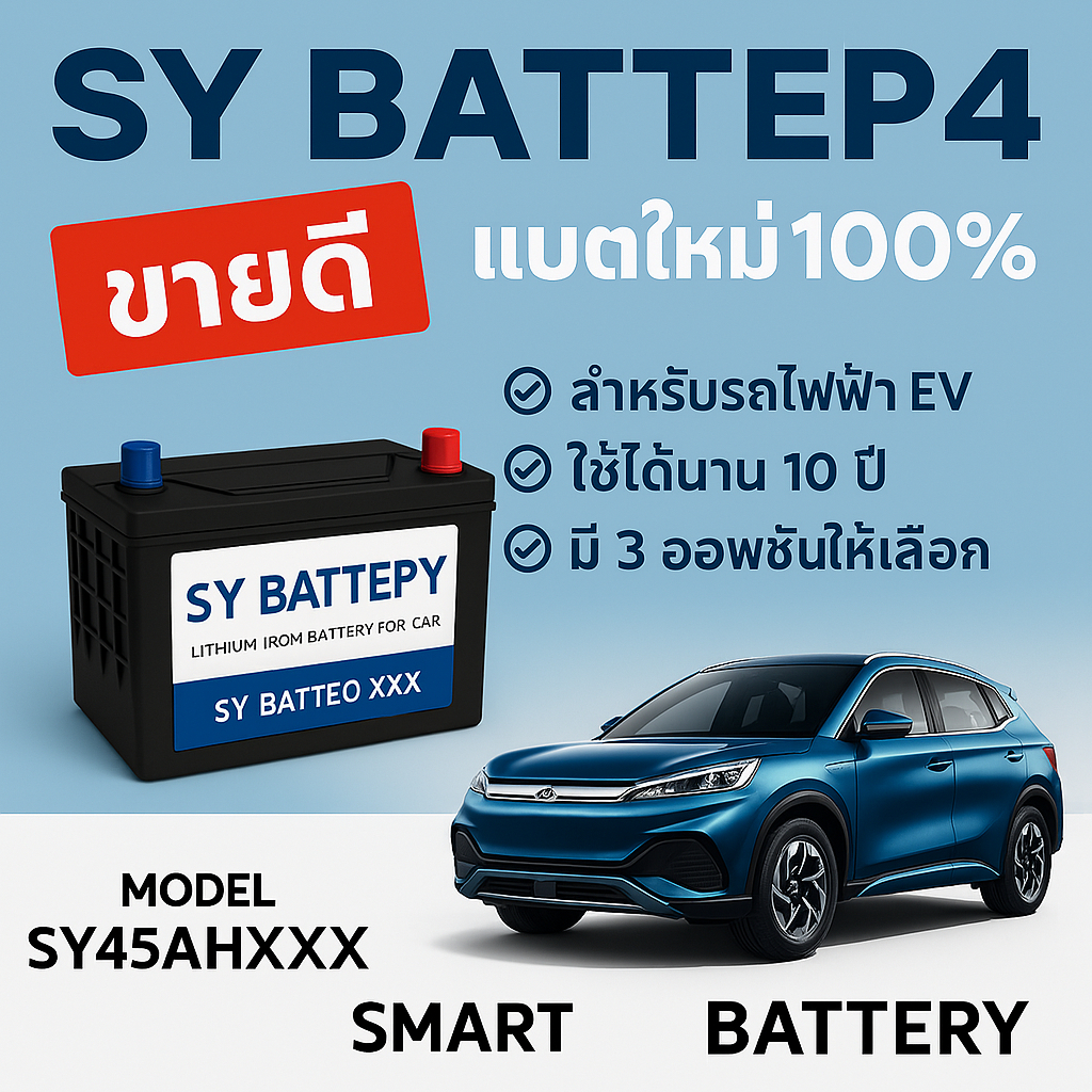 SY Battery แบตเตอรี่ลิเธียมฟอสเฟต LiFePO4 12V เหมาะสำหรับรถไฟฟ้า BYD ...