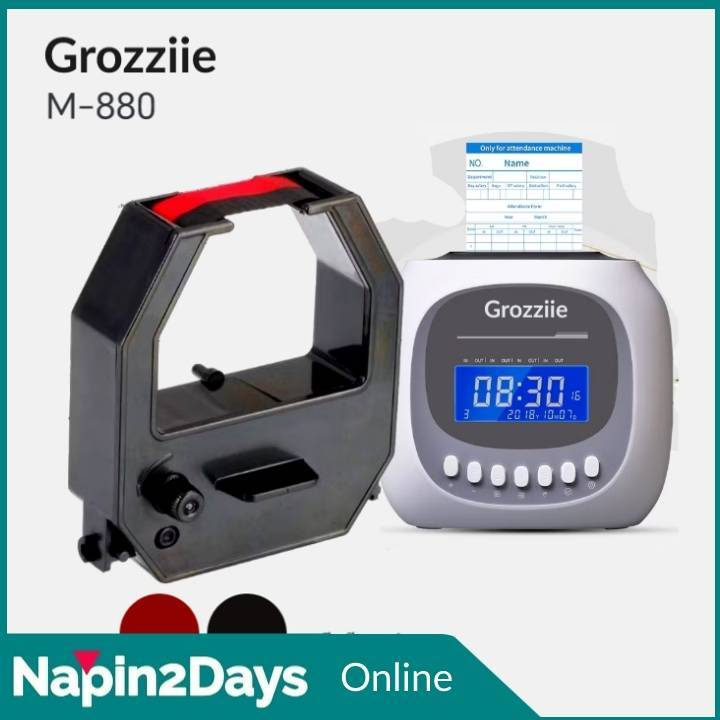 Grozziie M-880 ตลับผ้าหมึกเครื่องตอกบัตร (No.M) สำหรับ เครื่องตอกบัตร ...
