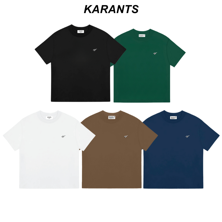 Karants เสื้อทรง สีพื้นโลโก้โลหะ บาทผ้า Cotton cotton แท้ 100% 260gsm ...