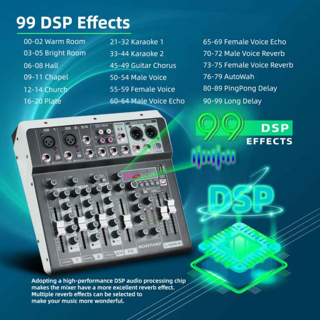 [COD] CS6/CS8/DJ6/F7 มิกเซอร์ 6/8/12 ช่อง เอฟเฟคเตอร์ 99 DSP ในตัว ก้องกังวาน รองรับบลูทูธ/USB ...
