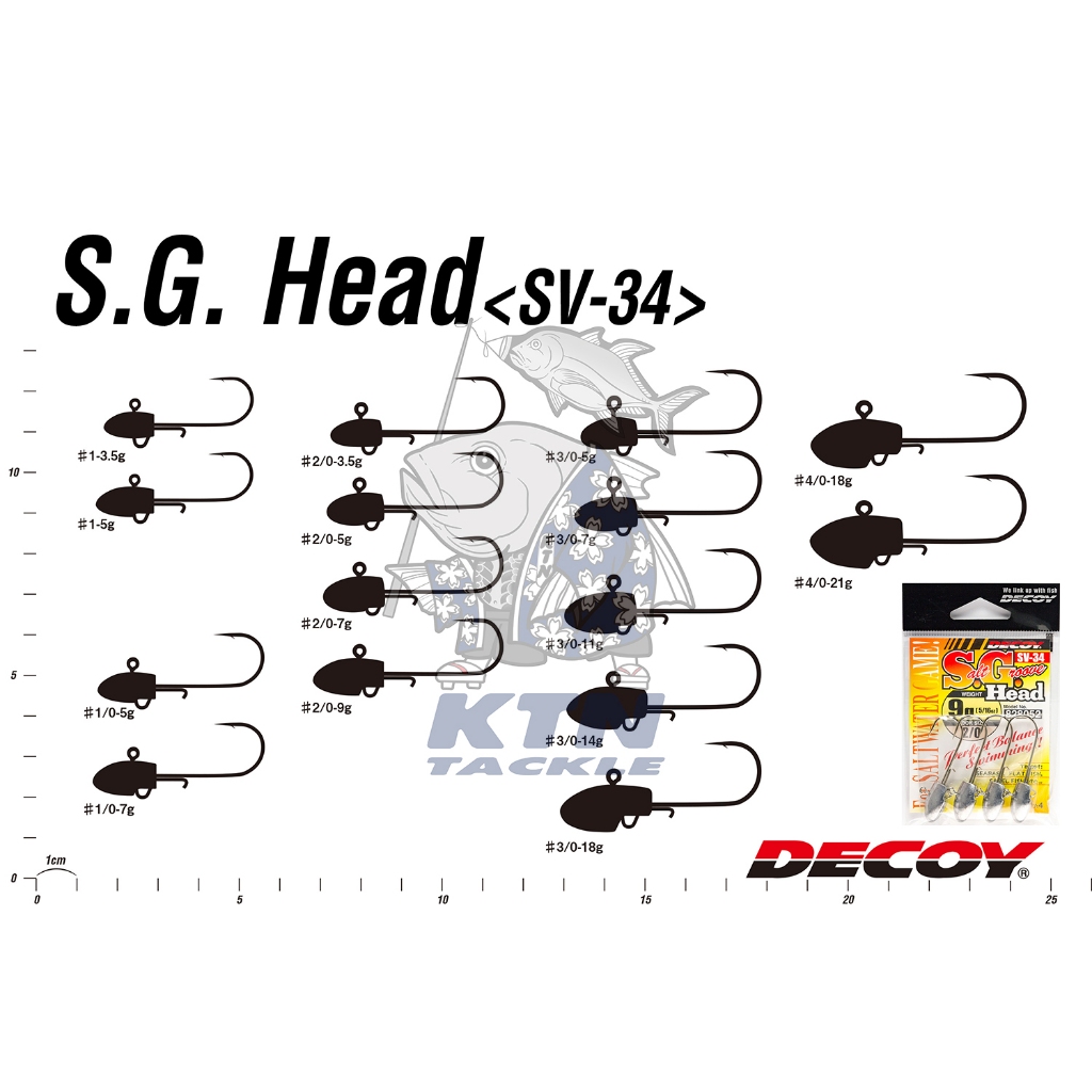 เบ็ดตกปลาหัวจิ๊กดีคอยล์ Decoy SV-34 S.G.Head พร้อมห่วงใส่ สามทางได้ เบ็ดคม ๆ ทนน้ำเค็ม | Shopee ...